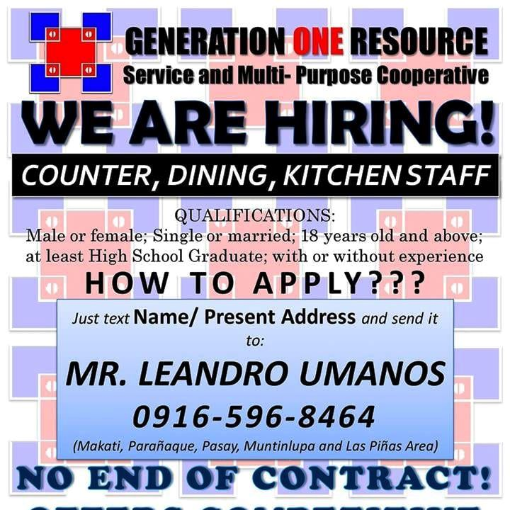 Working at Generation One Resource Service and Multi Purpose ...